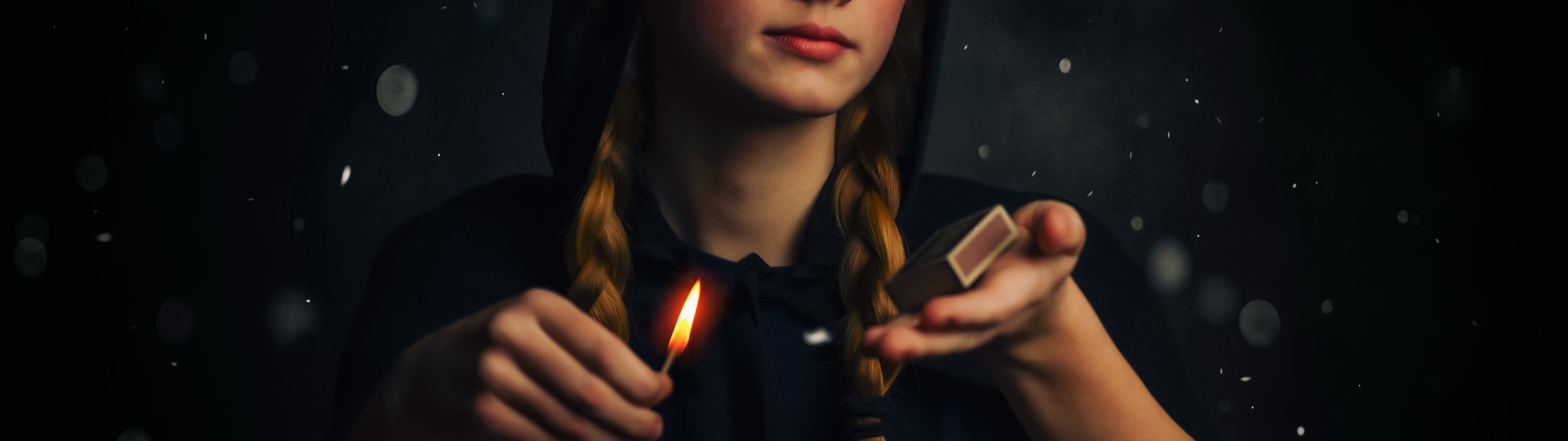 Download wallpaper girl, matches, Daria, Little Match Girl, section ...