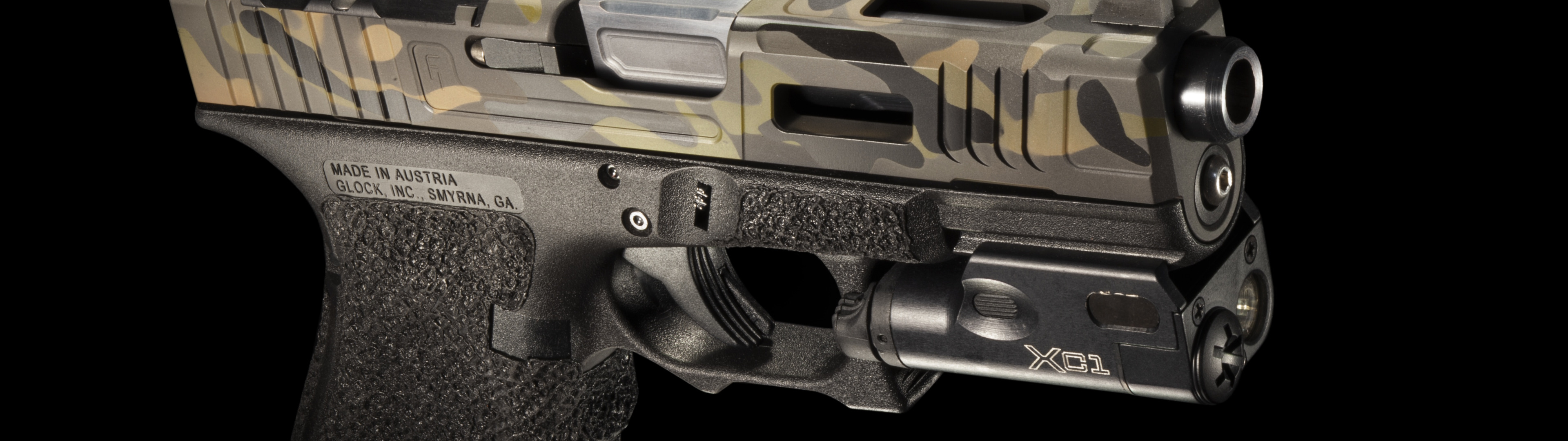 Download wallpaper style, gun, Glock 19, Mk 2, section weapon in resolution 3840x1080