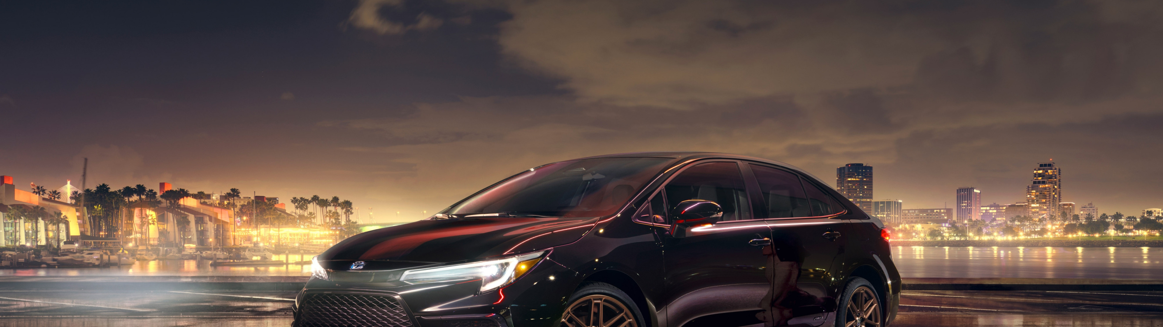 Download wallpaper auto, night, the city, Toyota, section toyota in ...