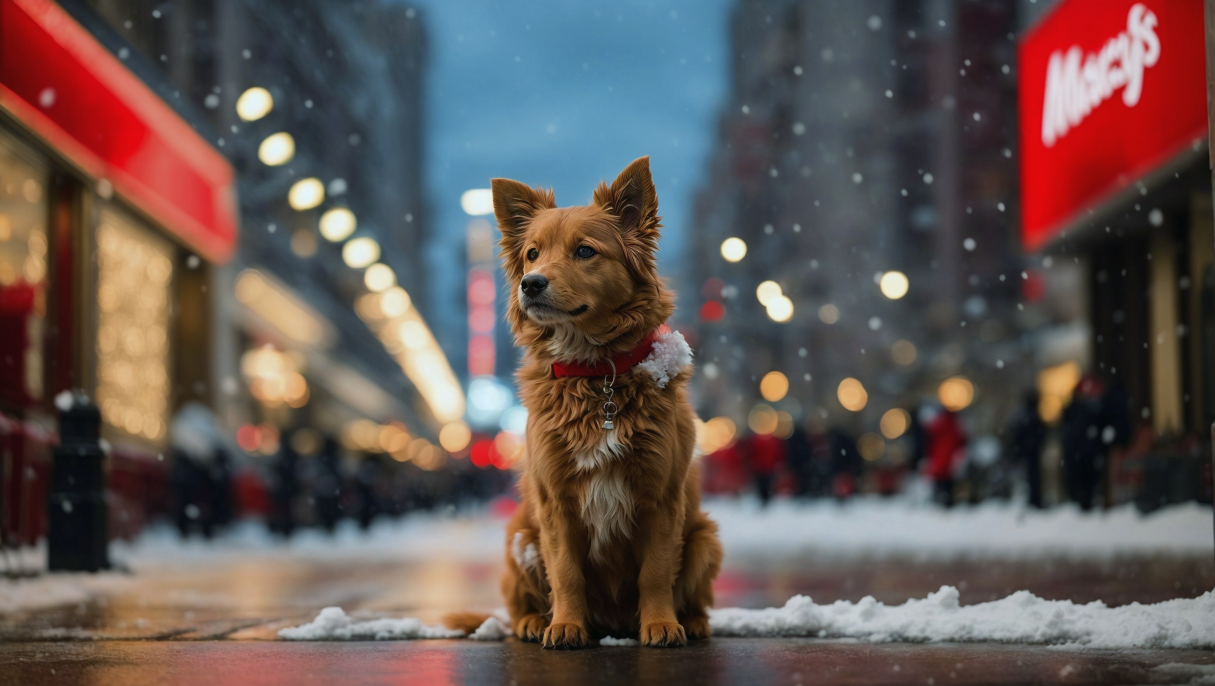 Download wallpaper dog, outdoors, collar, blurry, section dog in ...