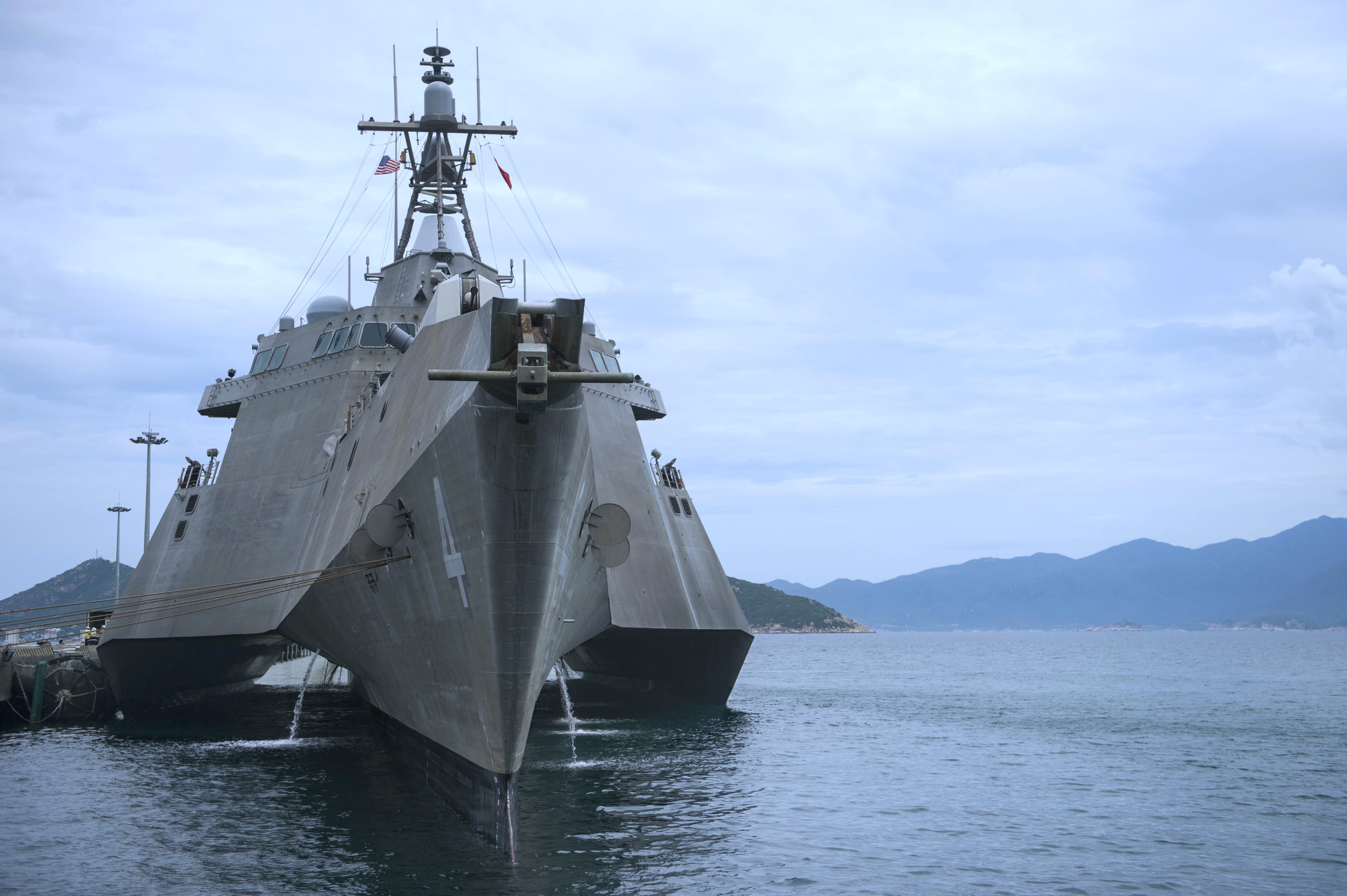 Download wallpaper ship, combat, intertidal, LCS-4, USS Coronado, section weapon in resolution ...