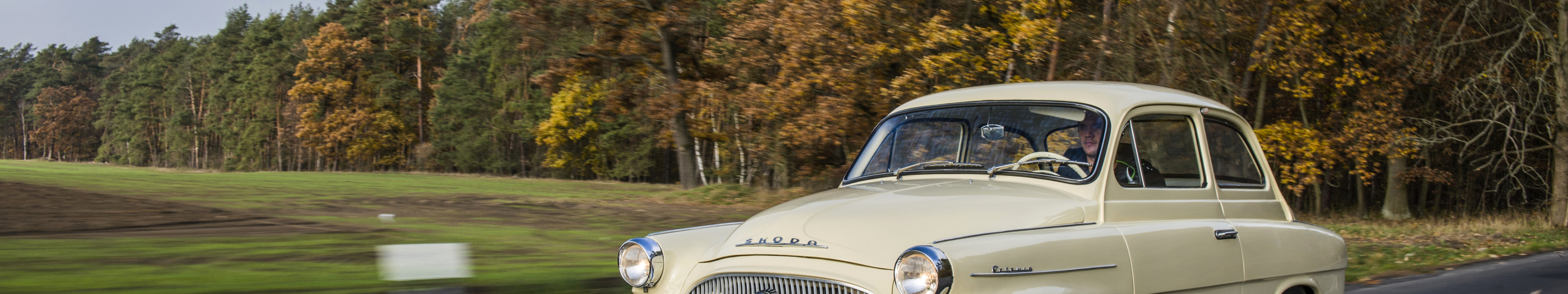 Download wallpaper movement, Skoda, Skoda, Octavia, 1959-1964, section other in resolution 4800x900