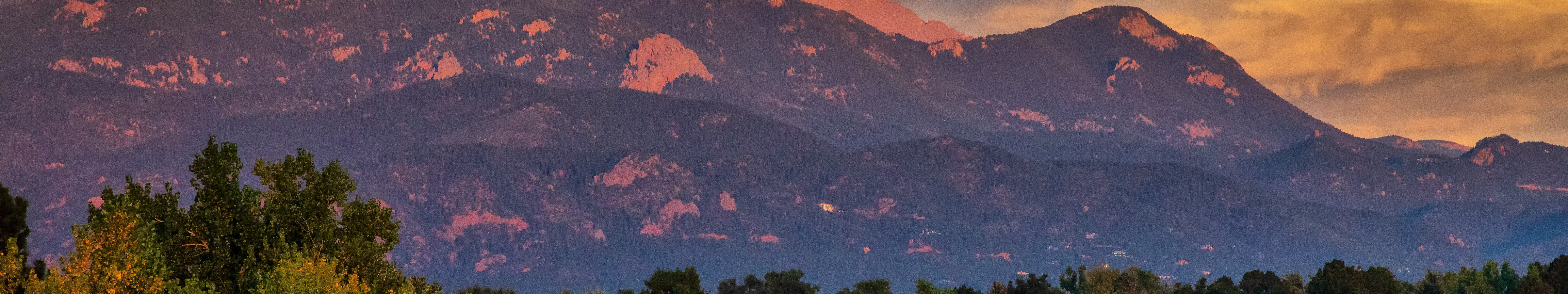 Download wallpaper autumn, forest, mountains, pond, section landscapes in resolution 4800x900