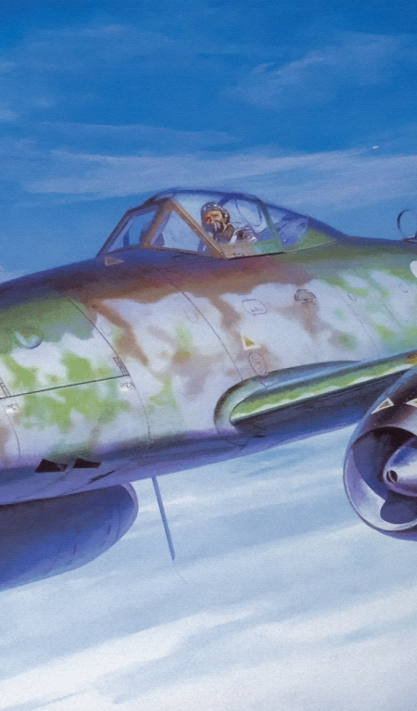 Download wallpaper war, art, painting, ww2, jet fighter, Messerschmitt ...