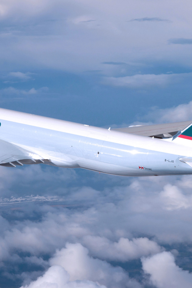 Download wallpaper Clouds, The plane, Wings, Boeing, Aviation, 747, In ...