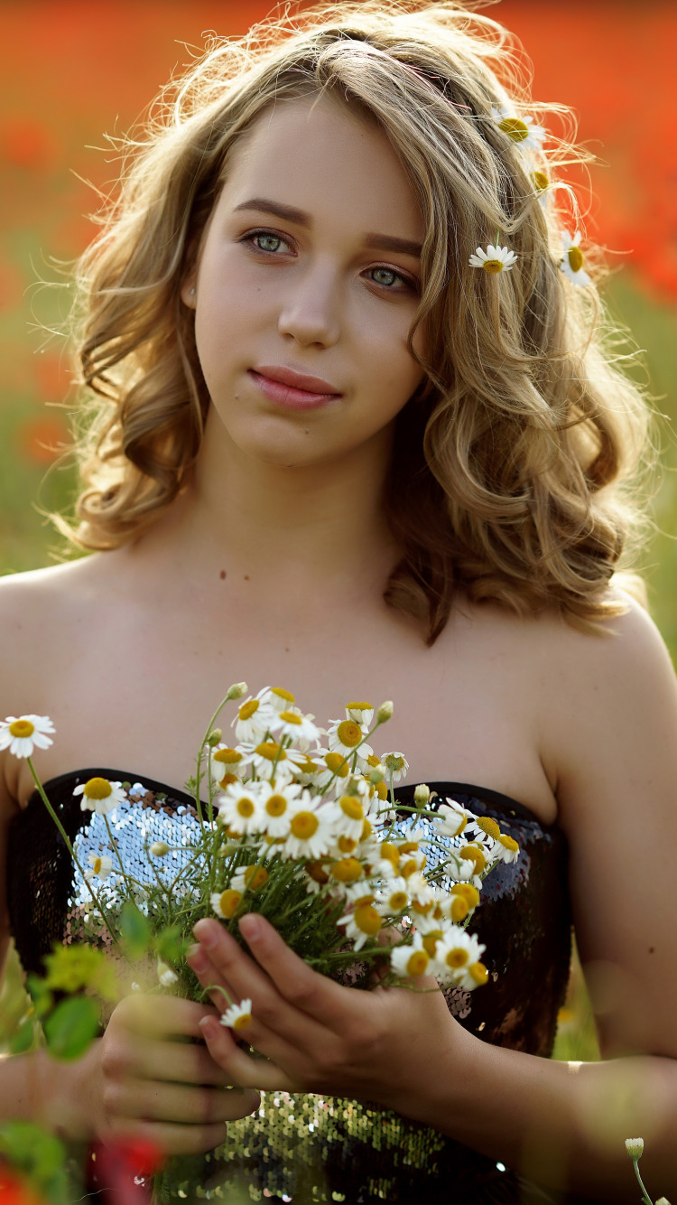 Download Wallpaper Summer Girl Flowers Katya Section Girls In 3421