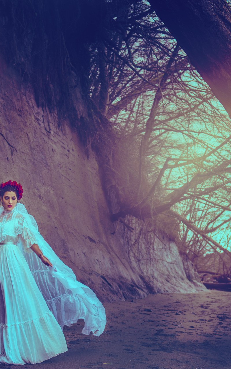 Download wallpaper girl, tree, dress, Stephanie Miller, section style ...