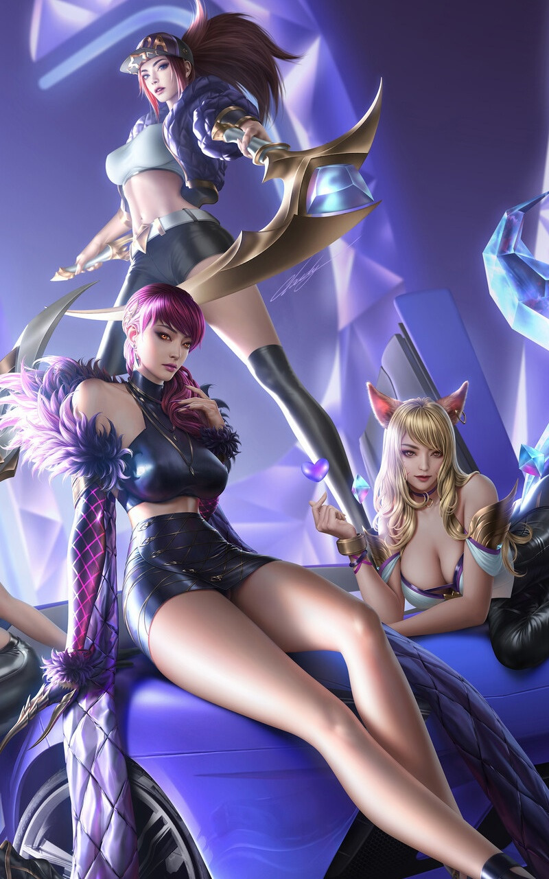 Download wallpaper auto, girls, fragment, cloud-_d, KDA girl group, section other in resolution ...