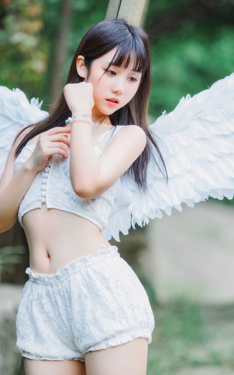 Download wallpaper Beautiful, Asian, Model, Angel, Woman, Pretty, Wings, Outdoor, section girls ...