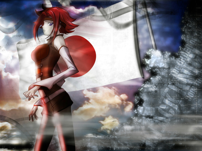 Download wallpaper Japan, flag, Code Geass, japan, Karen, section other ...