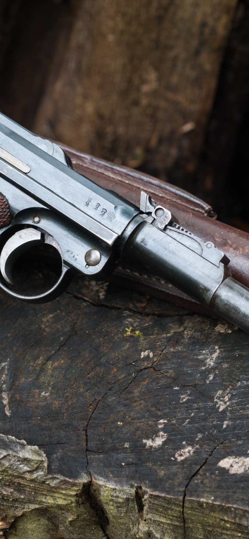 Download wallpaper Luger, 1917, Artillery, section weapon in resolution 828x1792