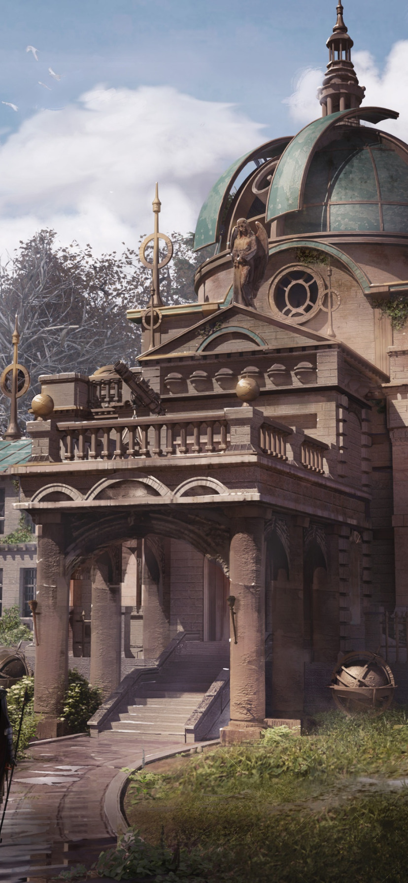 Download wallpaper fog, fantasy, the building, day, render, The Old ...