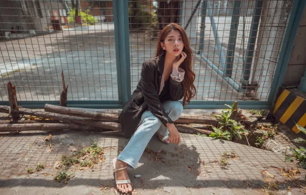 Wallpaper look, girl, jeans, Asian for mobile and desktop, section ...