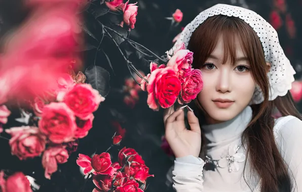 Wallpaper look, girl, pose, Asian for mobile and desktop, section ...