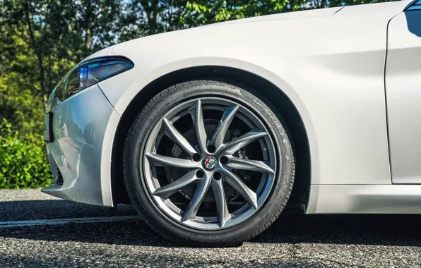 Download wallpaper White, Wheel, Alfa Romeo, Alfa Romeo, The front ...