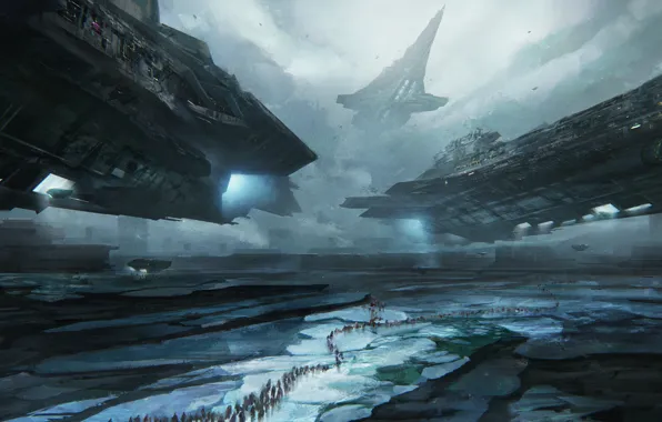 Wallpaper spaceship, string, the great space migration of 6785 for ...