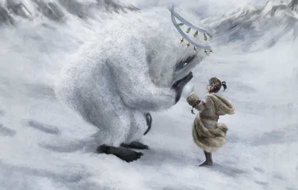 Wallpaper elf, girl, Bigfoot for mobile and desktop, section фантастика ...