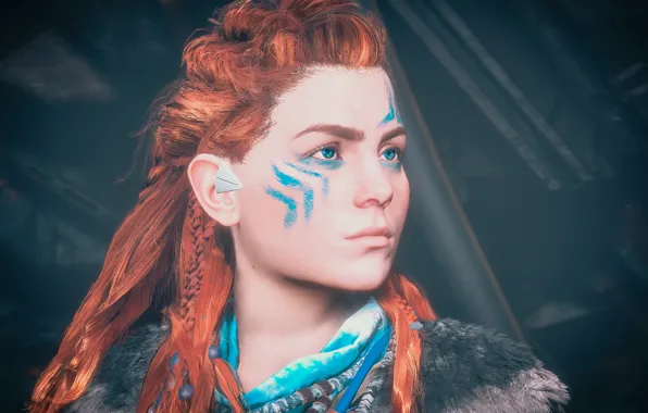 Download wallpaper girl, face, portrait, Aloy, Horizon Zero Dawn ...