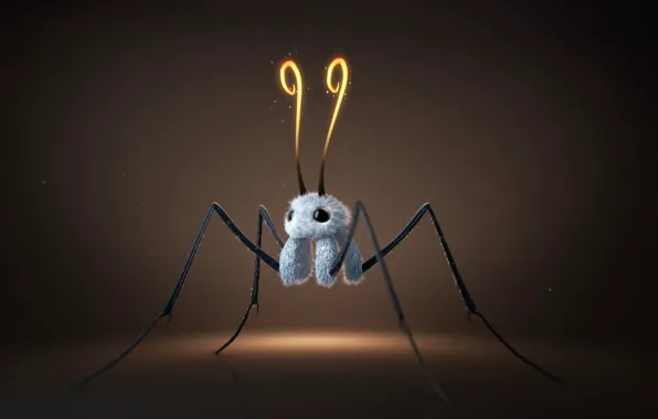 Download wallpaper bug, rendering, minimalism, art, 3D, Furry creature ...