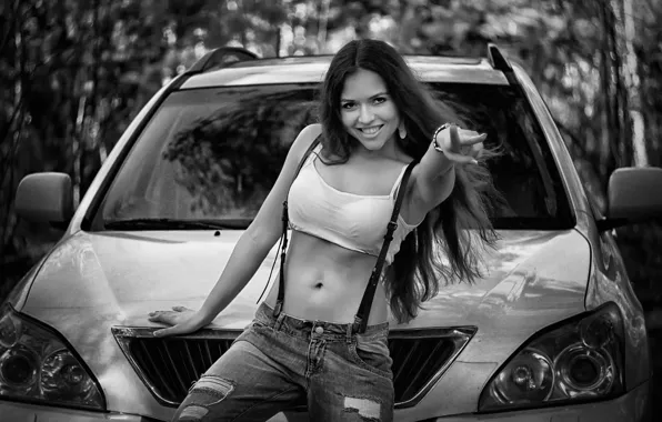 Wallpaper smile, brunette, Sergey Yashikov for mobile and desktop, section девушки, resolution ...