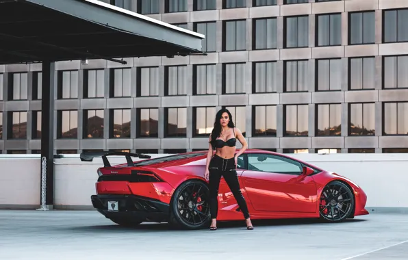 Wallpaper Girl, Red, Lambo for mobile and desktop, section девушки ...