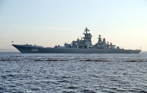 Download wallpaper nuclear cruiser, the project 1144, Peter the great ...