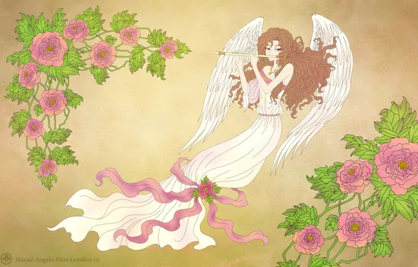 Wallpaper girl, flowers, angel, anime for mobile and desktop, section ...