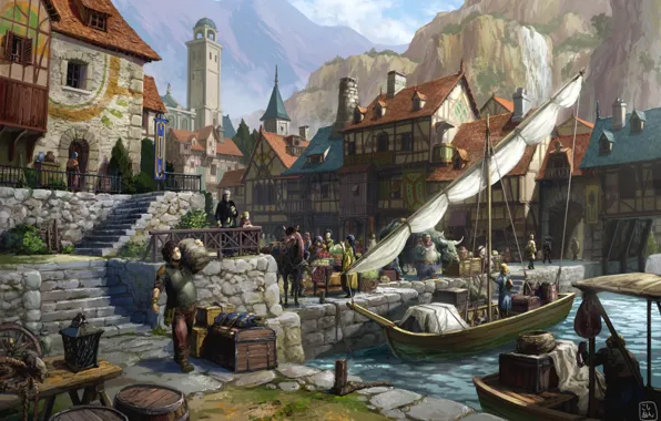 Fantasy Medieval Port City