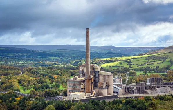 Download wallpaper landscape, nature, factory, section landscapes in ...