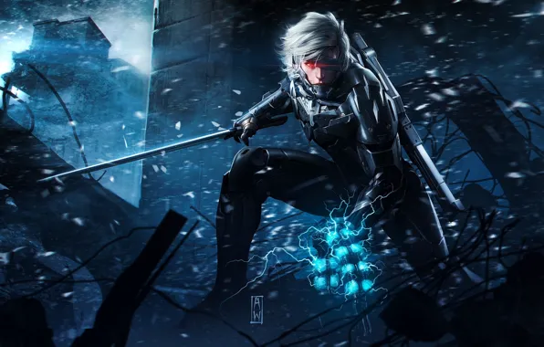 Download wallpaper sword, armor, the ruins, metal gear solid, raiden ...