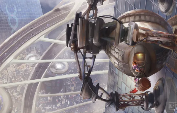 Wallpaper the building, girl, the old city, Second level, Helix project ...