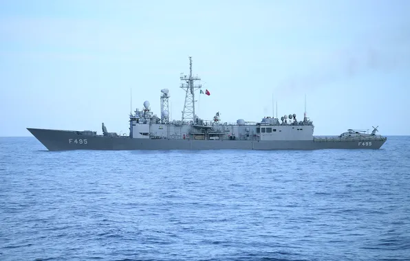 Wallpaper frigate, Turkish Navy, TCG Gediz, F 495 for mobile and desktop, section оружие ...