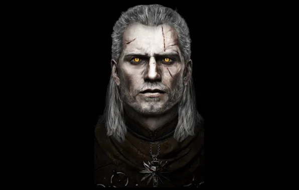 Wallpaper eyes, look, The Witcher, The Witcher, scars, Geralt of Rivia ...