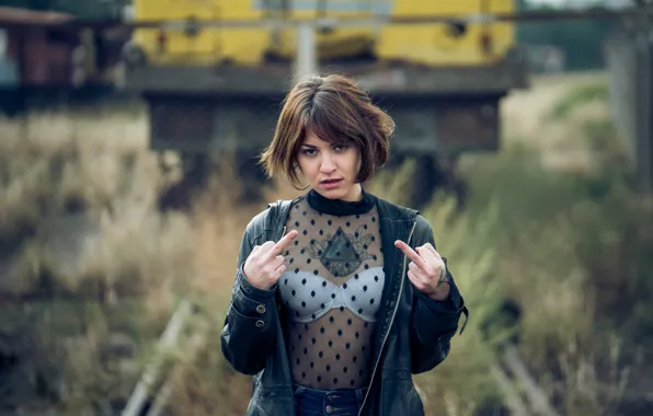 Wallpaper look, girl, gesture for mobile and desktop, section девушки ...