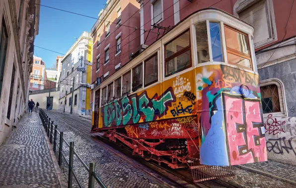 Wallpaper Portugal, Lisbon, funicular images for desktop, section город ...