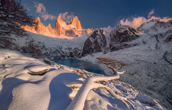 Download wallpaper Mountains, Snow, Argentina, Argentina, Patagonia ...