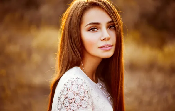 Wallpaper look, portrait, brown-eyed, natural light, Lera for mobile ...