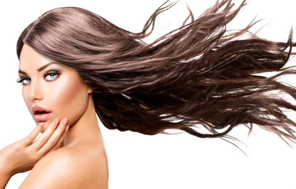 Wallpaper look, girl, model, makeup, hair long, Anna Subbotina for ...