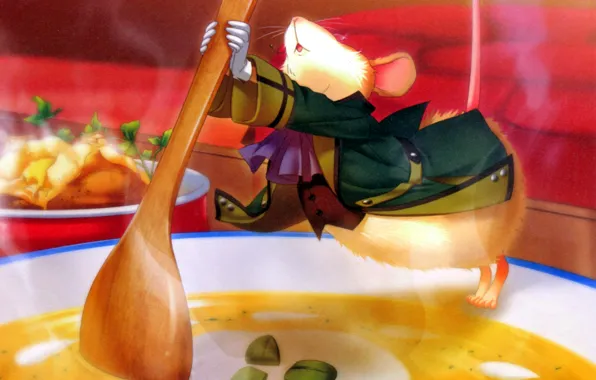 Wallpaper mouse, plate, costume, spoon, soup, cooking, visual novel ...