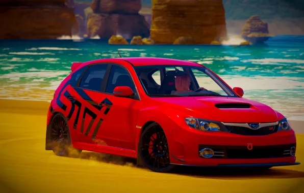 Wallpaper Subaru, Impreza, WRX, Red, Car, STI, Front, Sun for mobile ...