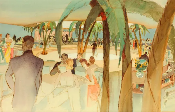 Wallpaper Palma, people, figure, cafe, illustration images for desktop ...