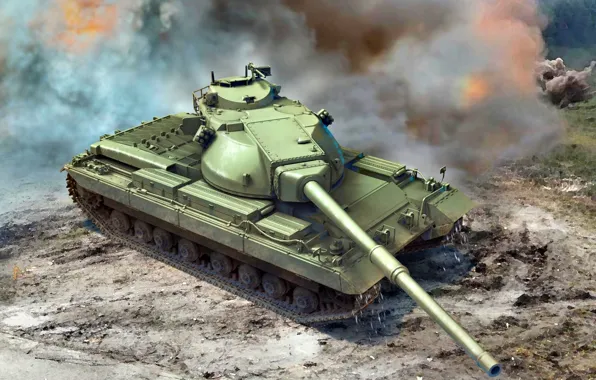 Wallpaper Smoke, tank, British, heavy, UK, FV 214, Congueror for mobile ...