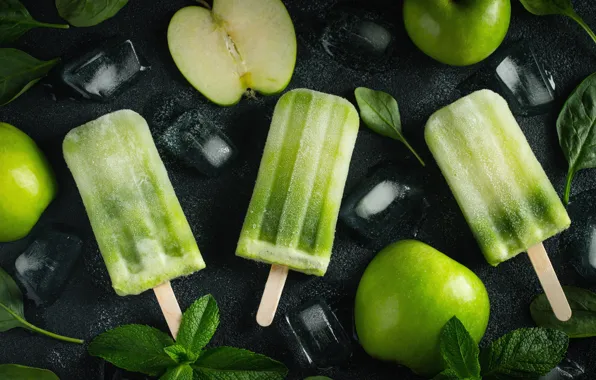 Wallpaper ice, apples, ice cream, mint, dessert for mobile and desktop ...