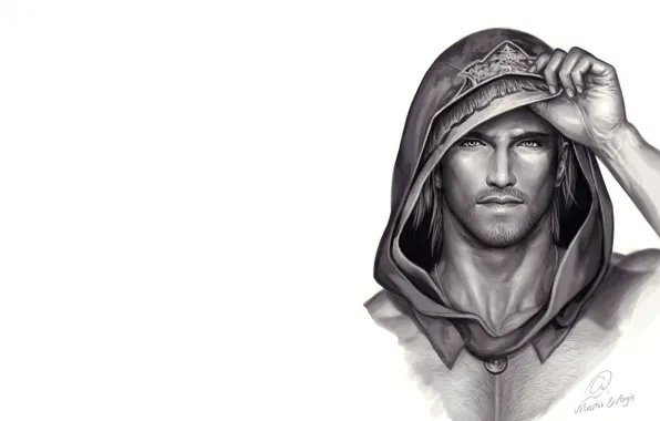 Hooded Face Drawing