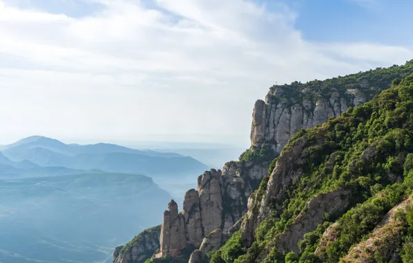 Wallpaper mountains, Nature, Spain, Montserrat, St. Michael's cross for ...