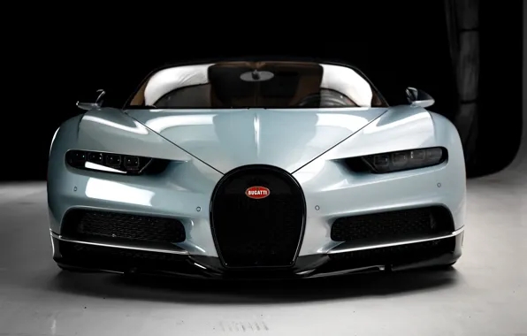 Wallpaper Bugatti, Front, Silver, VAG, Aerodynamic, Chiron for mobile ...