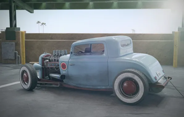 Download wallpaper machine, art, Ford, ford 32 redux, christophe desse ...
