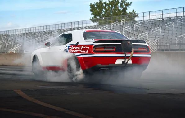 Download wallpaper Burnout, smoke, Dodge, demon, Dodge, srt, smoke ...