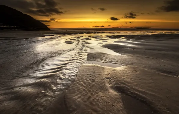 Wallpaper sea, sunset, shore, Windy Beach for mobile and desktop ...