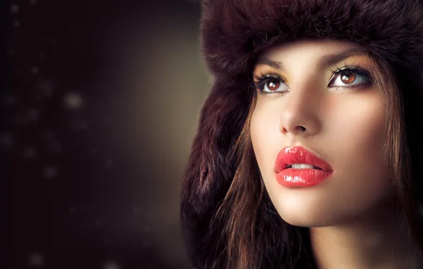Download wallpaper girl, face, hat, section girls in resolution 1920x1080